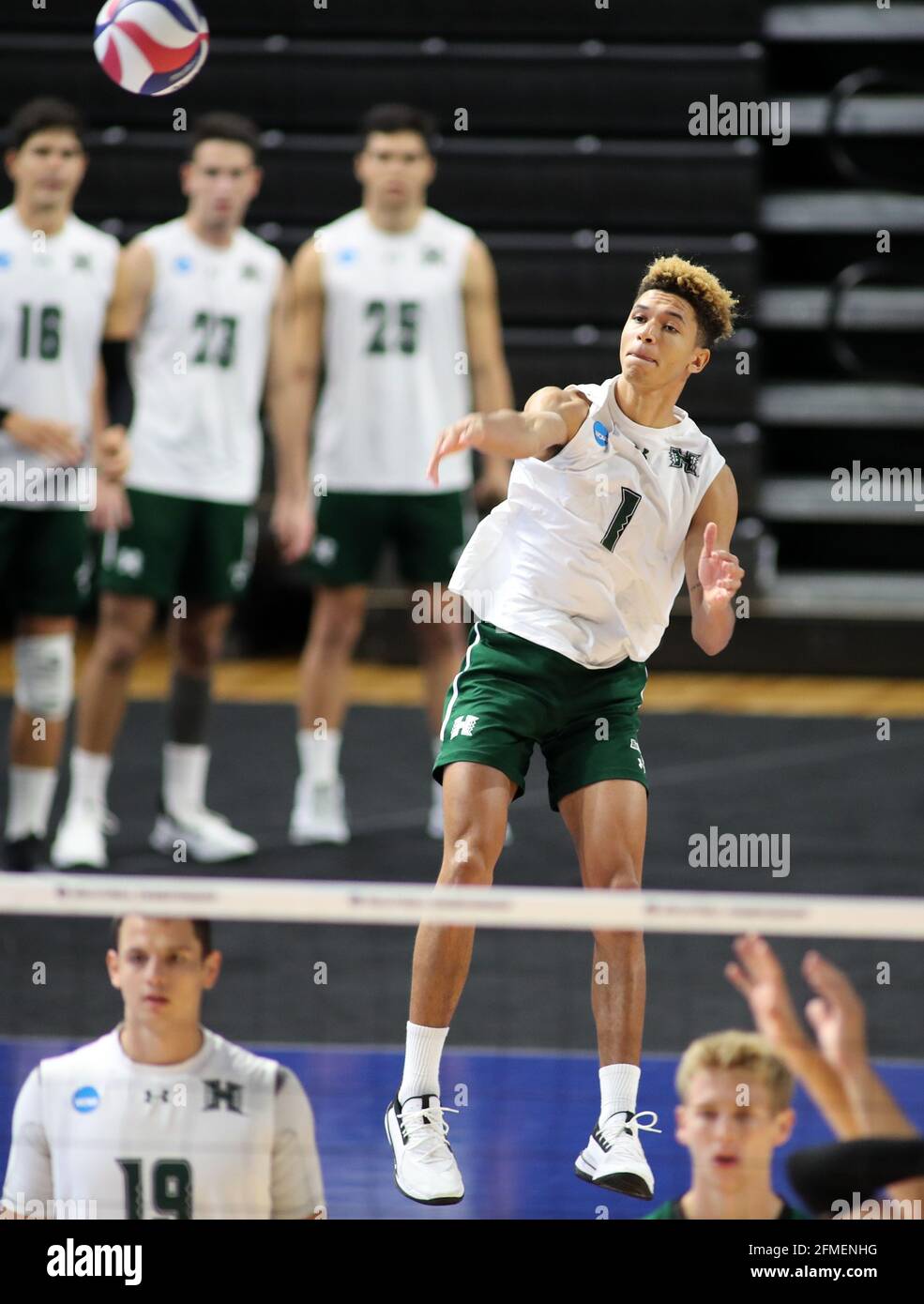 May 8, 2021 - Hawaii Rainbow Warriors outside hitter Chaz Galloway #1 ...