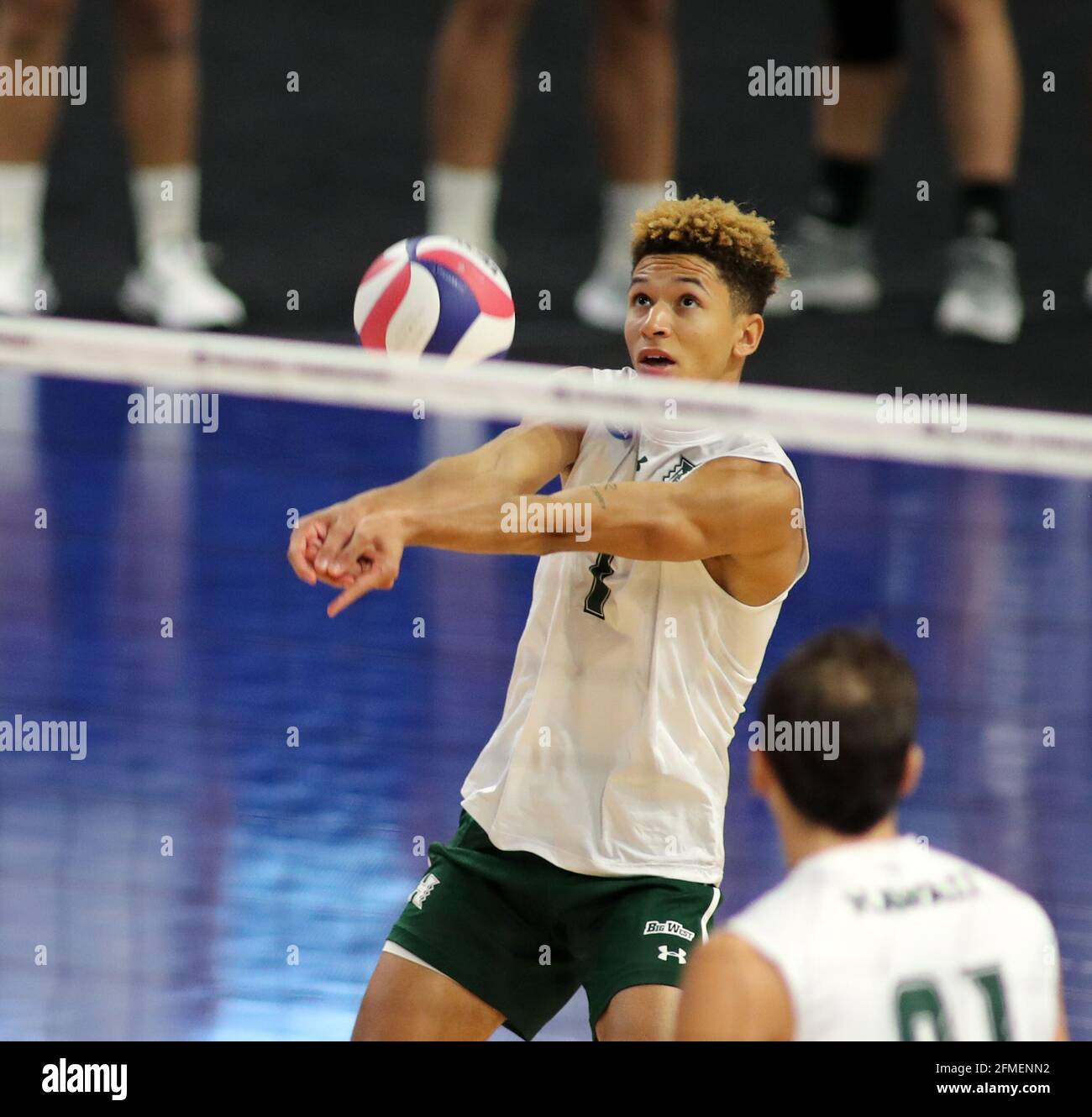 May 8, 2021 - Hawaii Rainbow Warriors outside hitter Chaz Galloway #1 ...