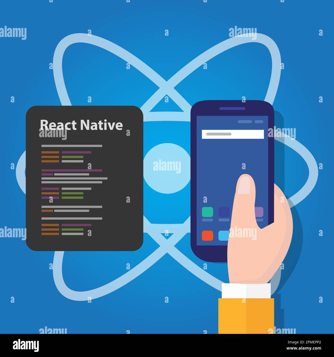 React Native Mobile Programming Code Developer Software Smartphone Stock Vector Image And Art Alamy