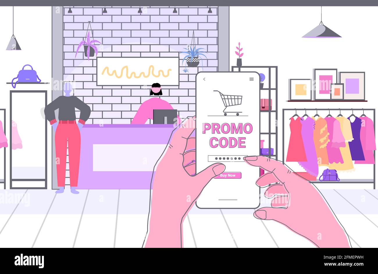 human hands choosing discount promo code on smartphone screen online ...