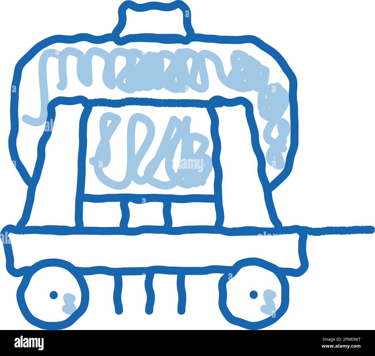 Cargo Water Trailer Vehicle doodle icon hand drawn illustration Stock ...
