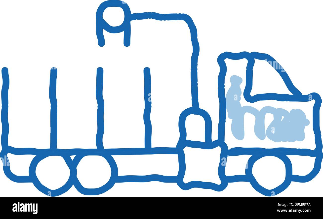 Cargo Water Trailer Vehicle doodle icon hand drawn illustration Stock ...