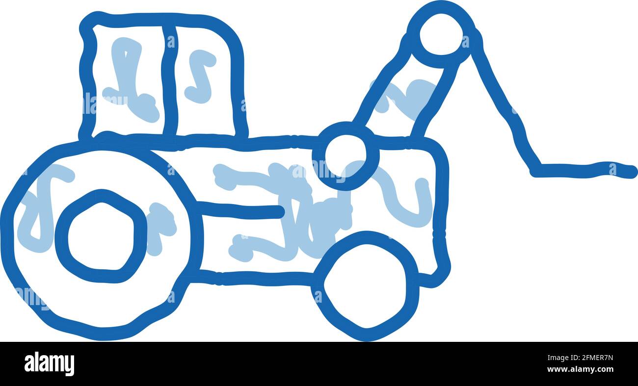 Case Loader Tractor Vehicle doodle icon hand drawn illustration Stock ...
