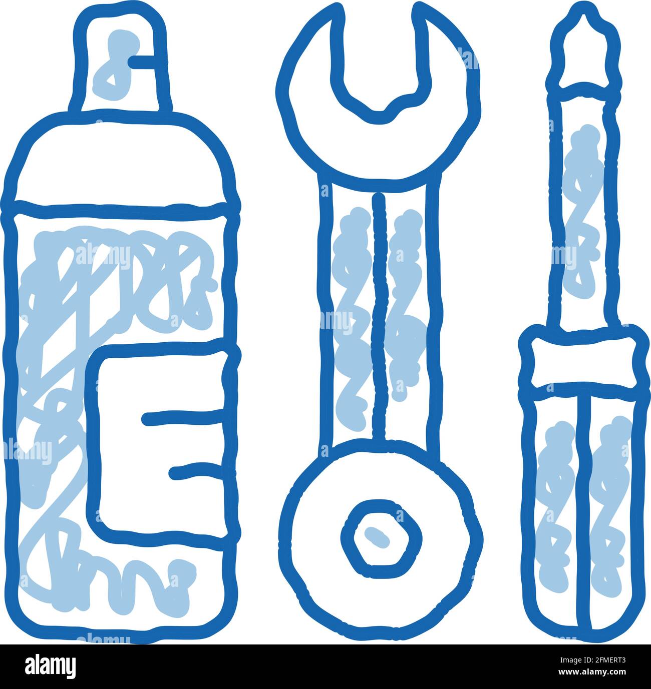 Repair Tool Conditioner doodle icon hand drawn illustration Stock ...