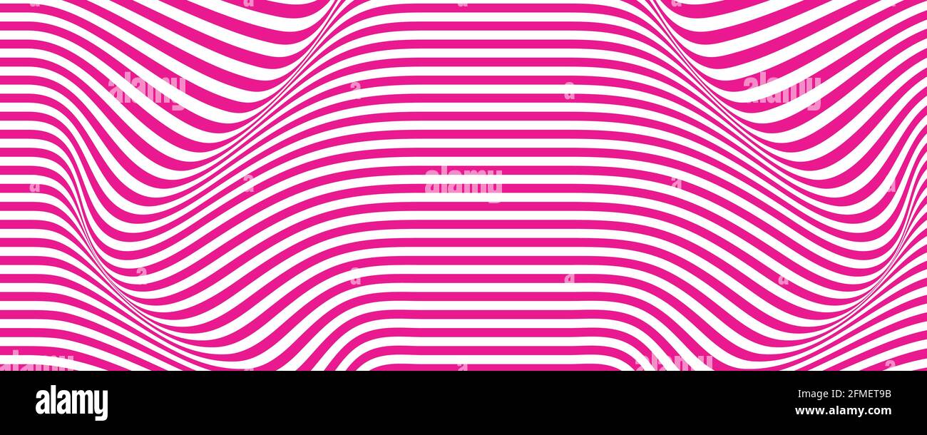 Distorted wavy pink lines. Pattern with flowing stripes. Halftone ...