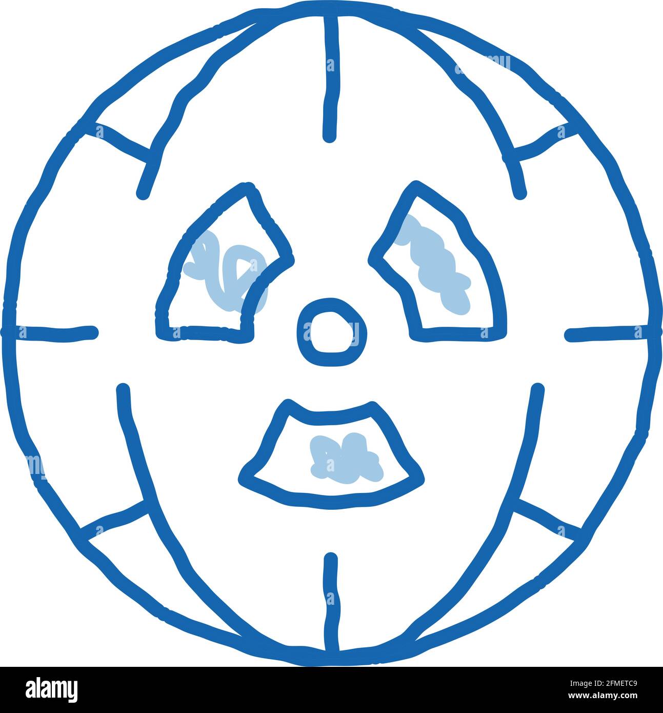 Radiation Symbol And Planet doodle icon hand drawn illustration Stock ...