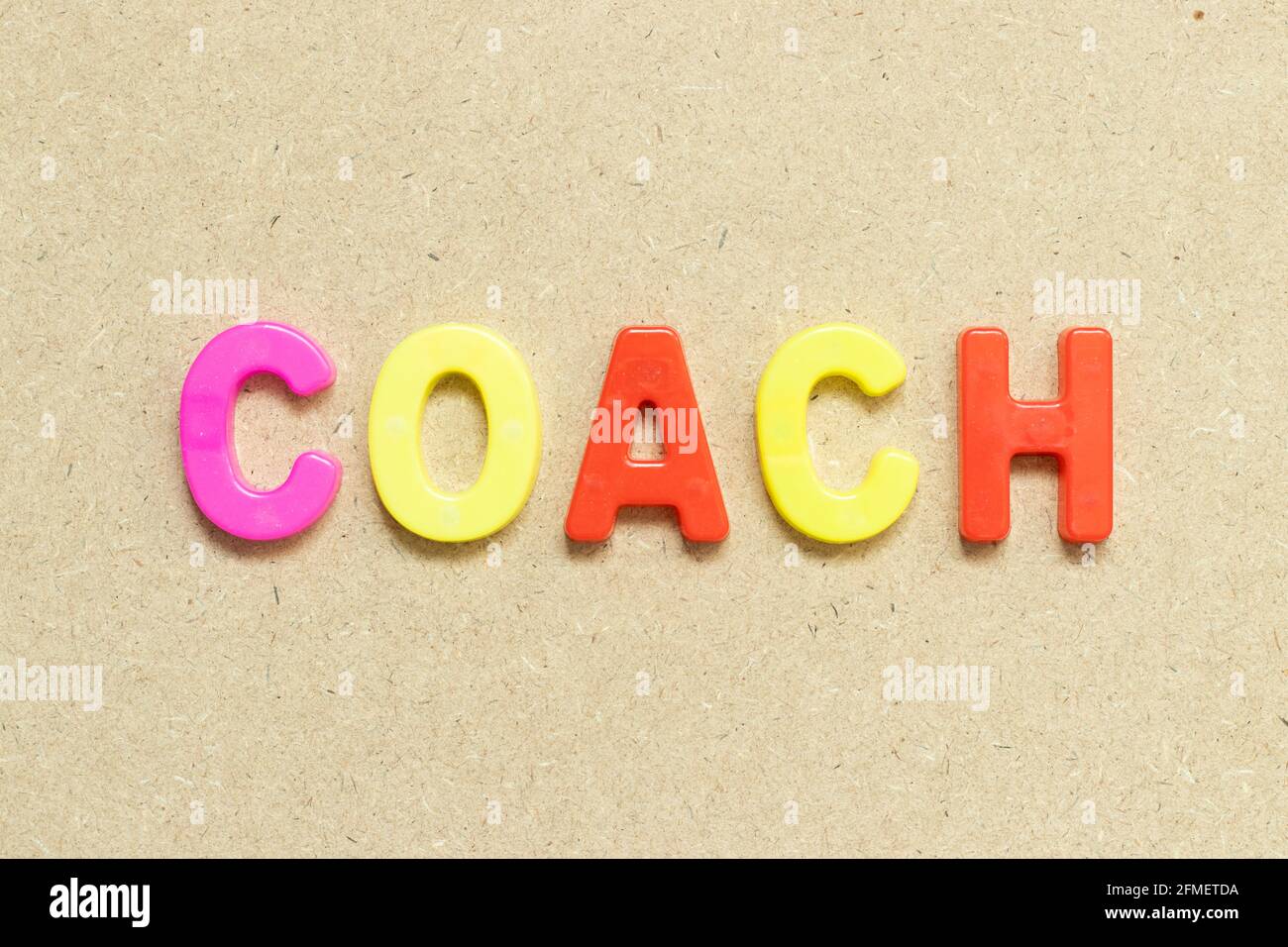 Color alphabet letter with word coach on wood background Stock Photo ...