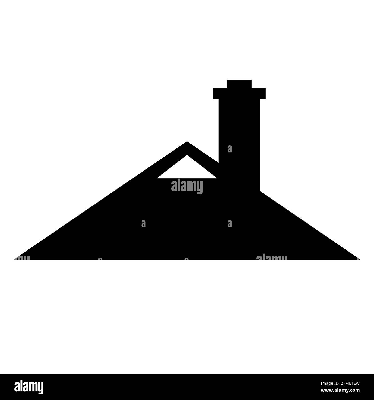 smokestack on roof icon on white background. smokestack sign. roof with ...