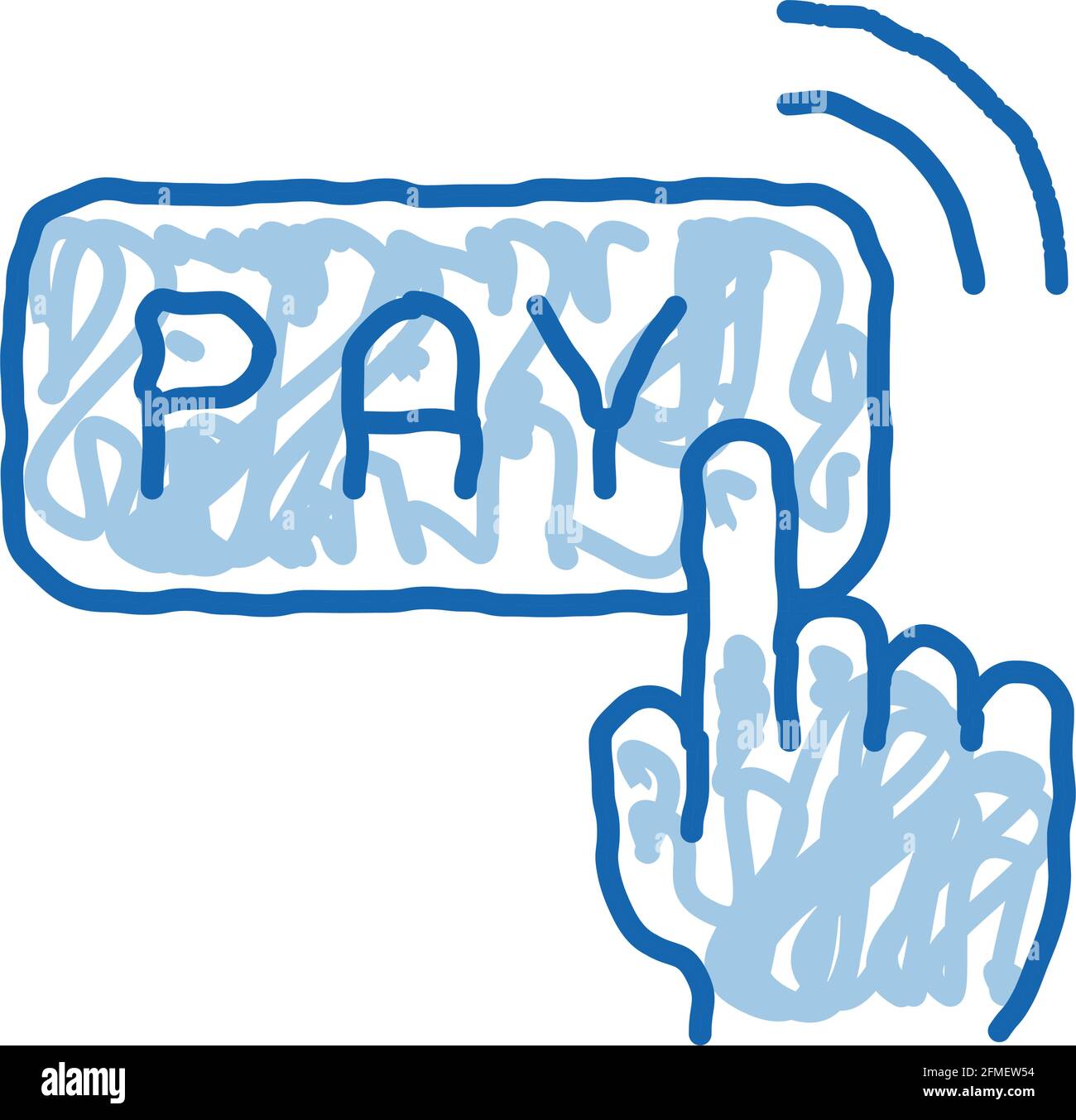 One Click Touch Payment doodle icon hand drawn illustration Stock ...