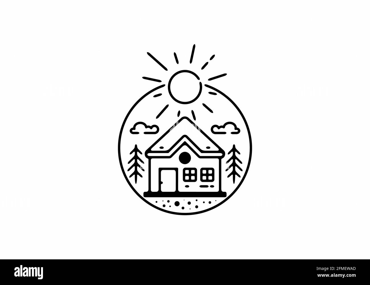 Stay home concept line Stock Vector Images - Alamy