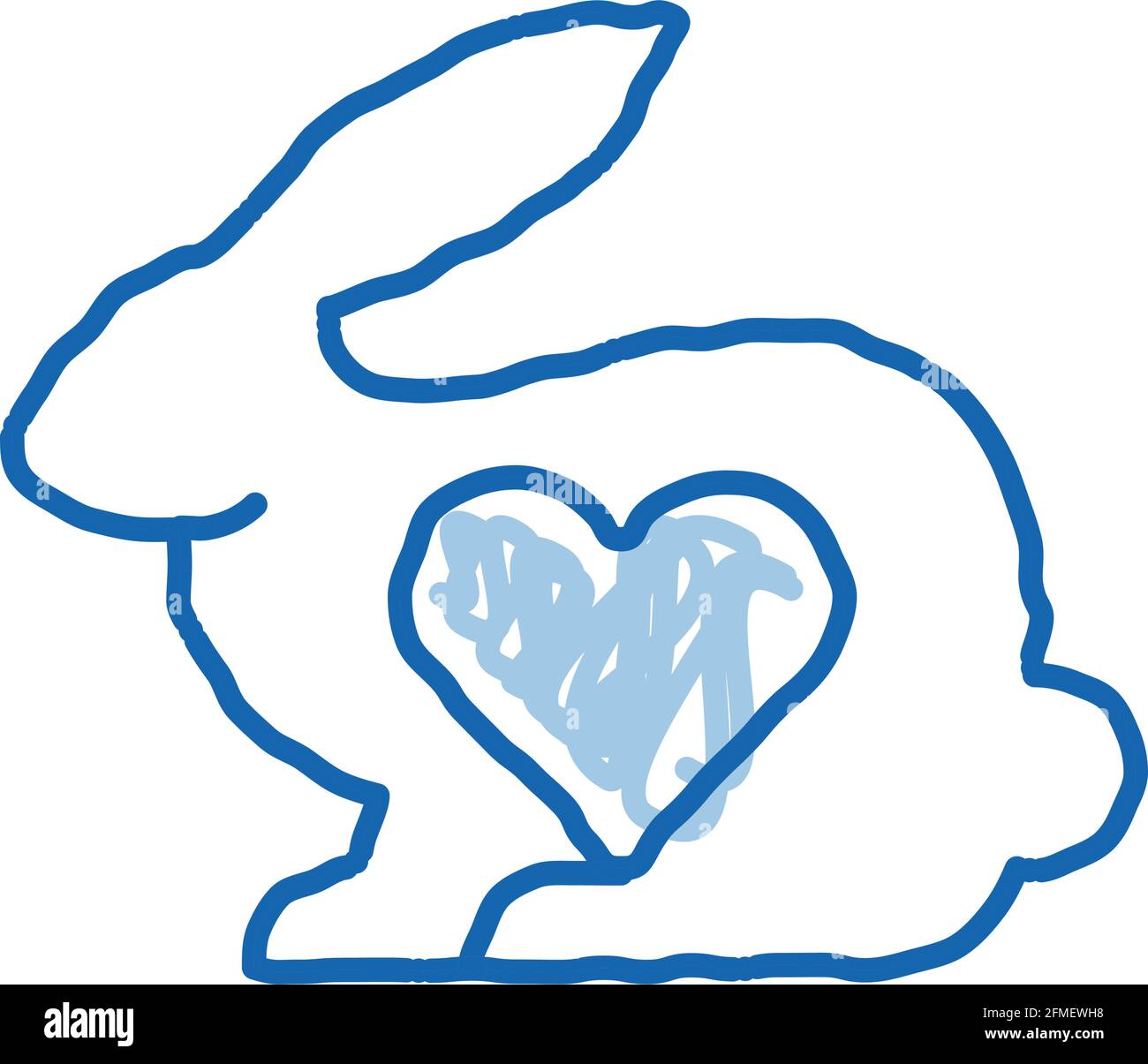 Animal Rabbit And Heart doodle icon hand drawn illustration Stock ...