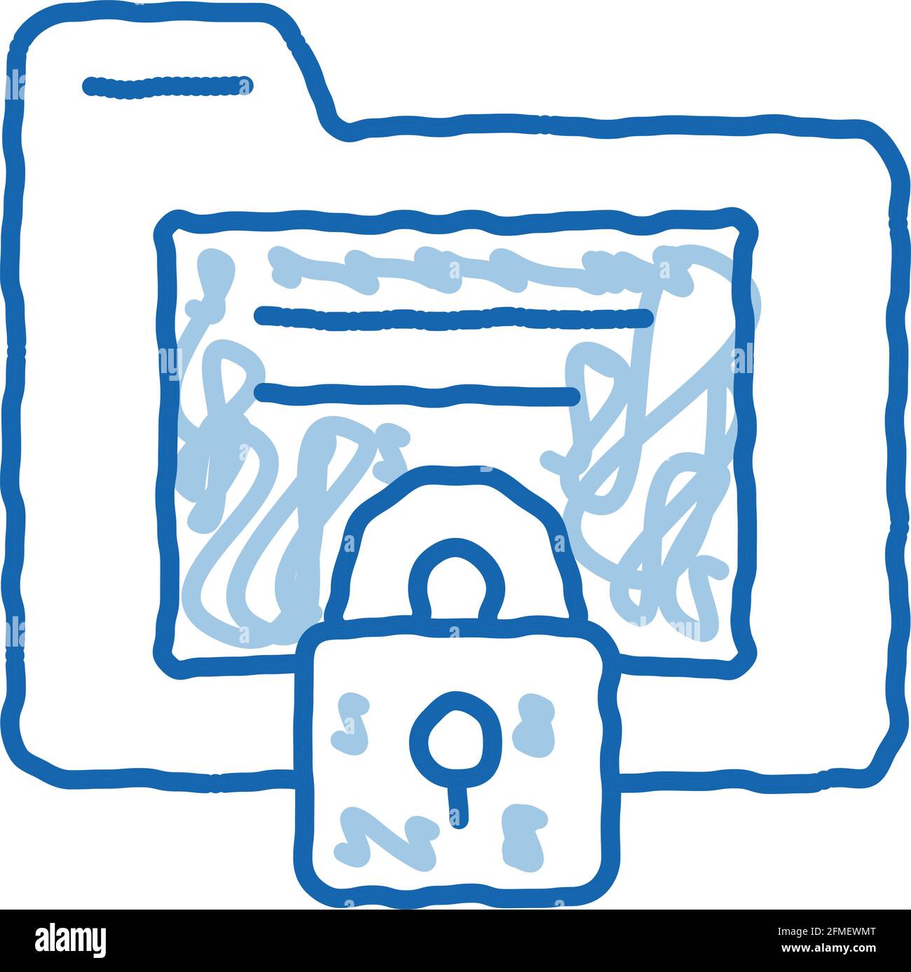 Padlock Site Coding System doodle icon hand drawn illustration Stock ...