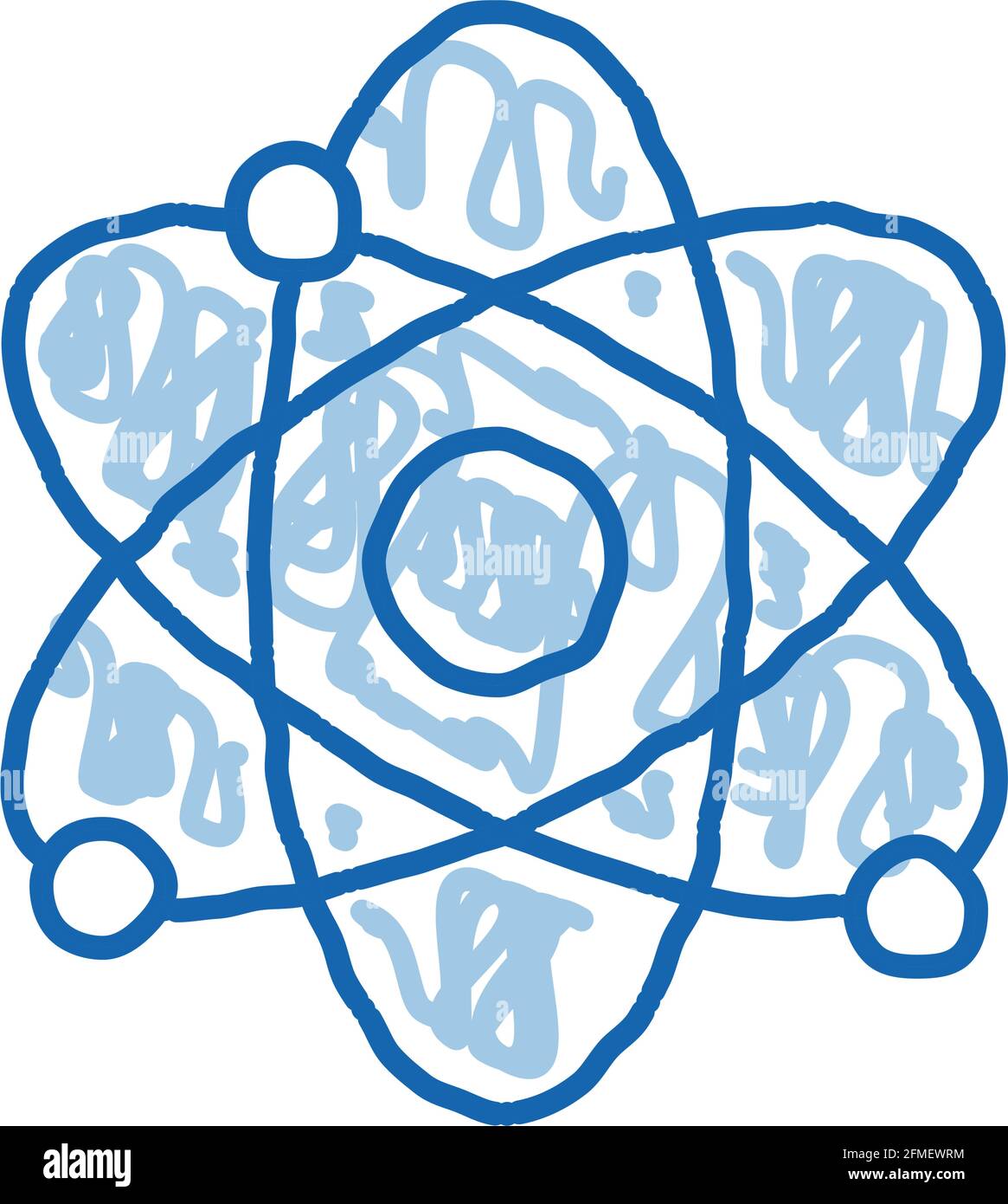 Atom Nucleus And Electron doodle icon hand drawn illustration Stock ...