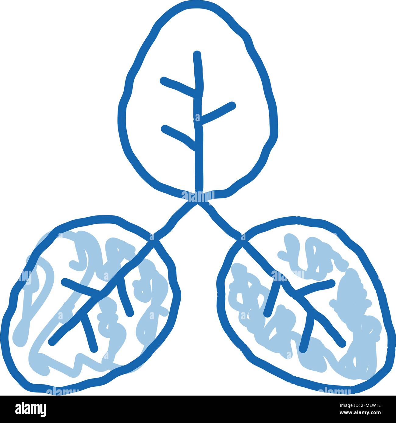 Bush Offshoot Plant Leaves doodle icon hand drawn illustration Stock ...