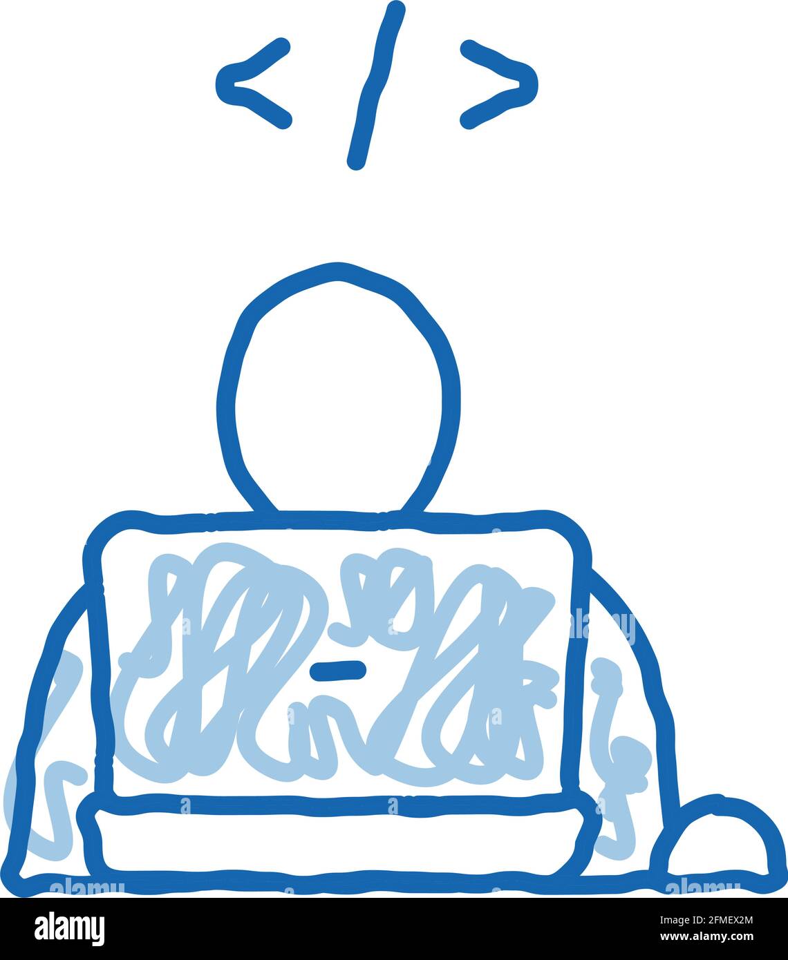 Programmer Coding Laptop doodle icon hand drawn illustration Stock Vector Image & Art - Alamy