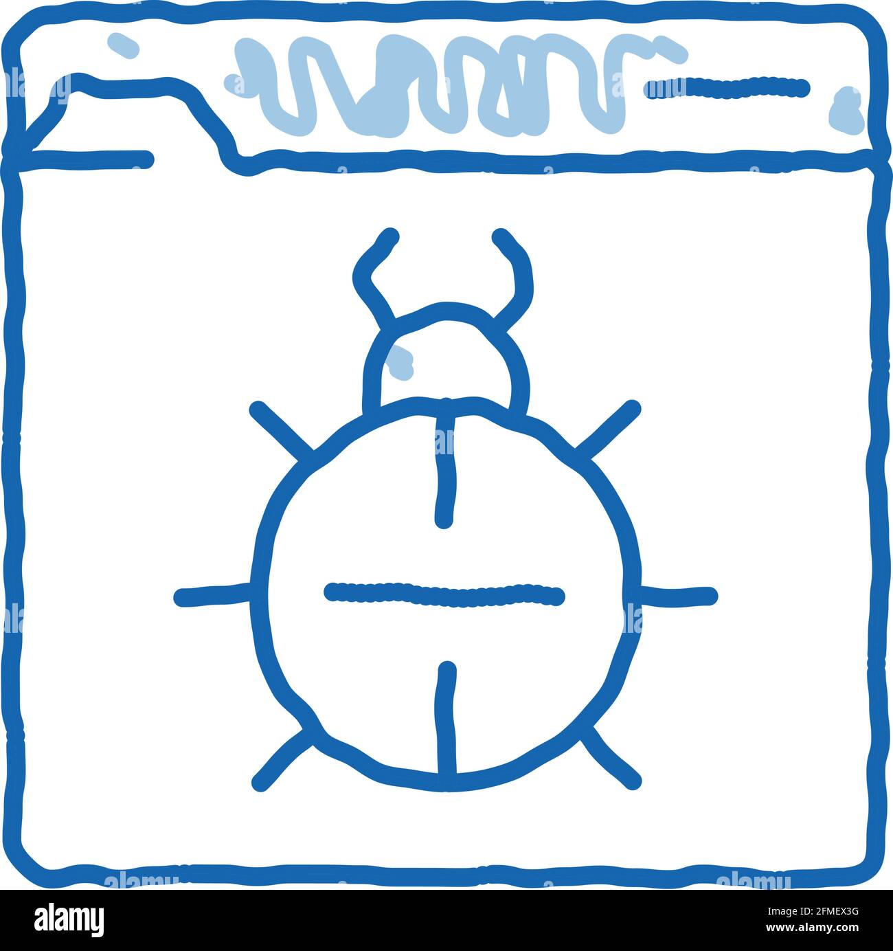 Beetle Bug Code Mistake Or Virus doodle icon hand drawn illustration ...