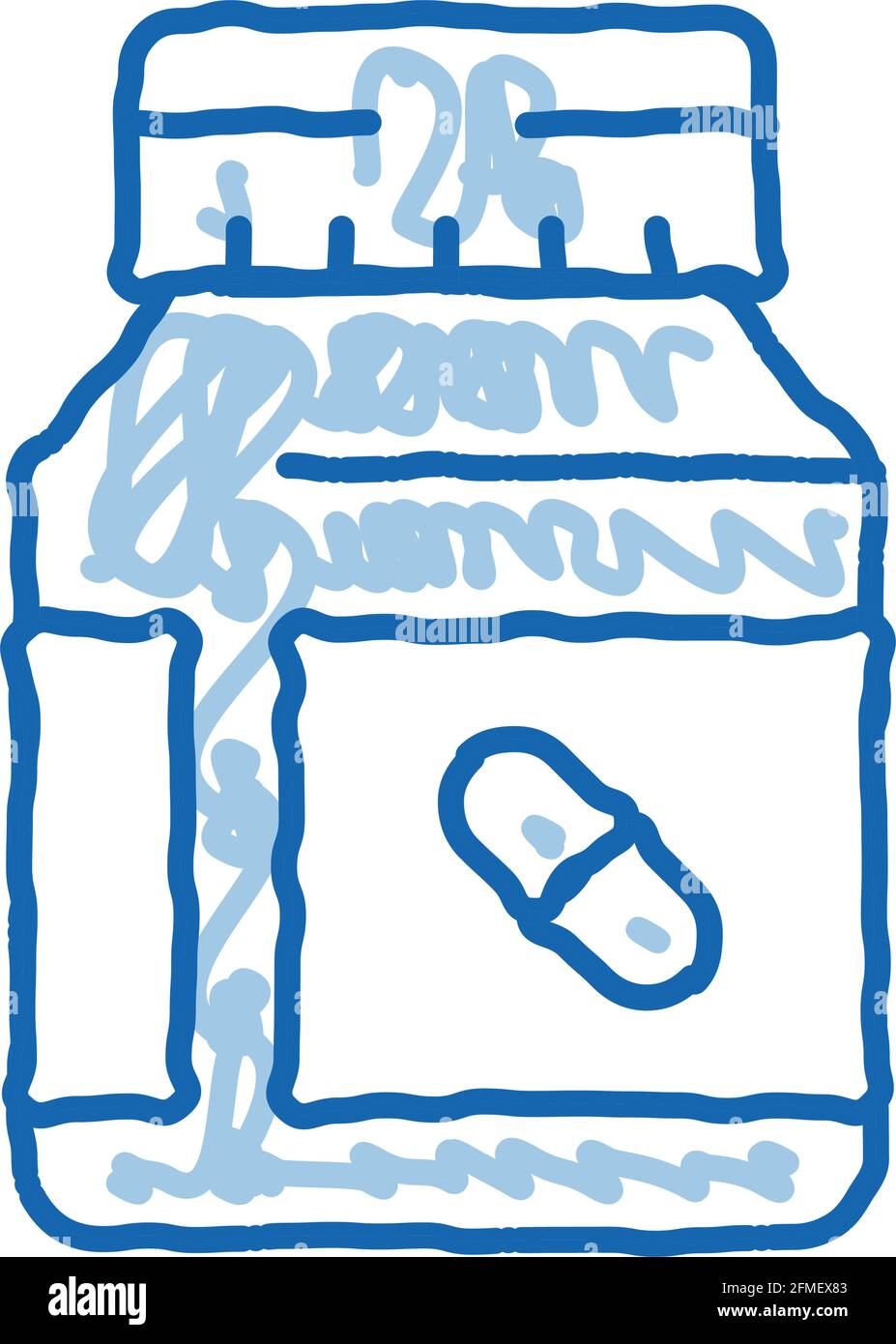 Vitamin Pills Container doodle icon hand drawn illustration Stock ...