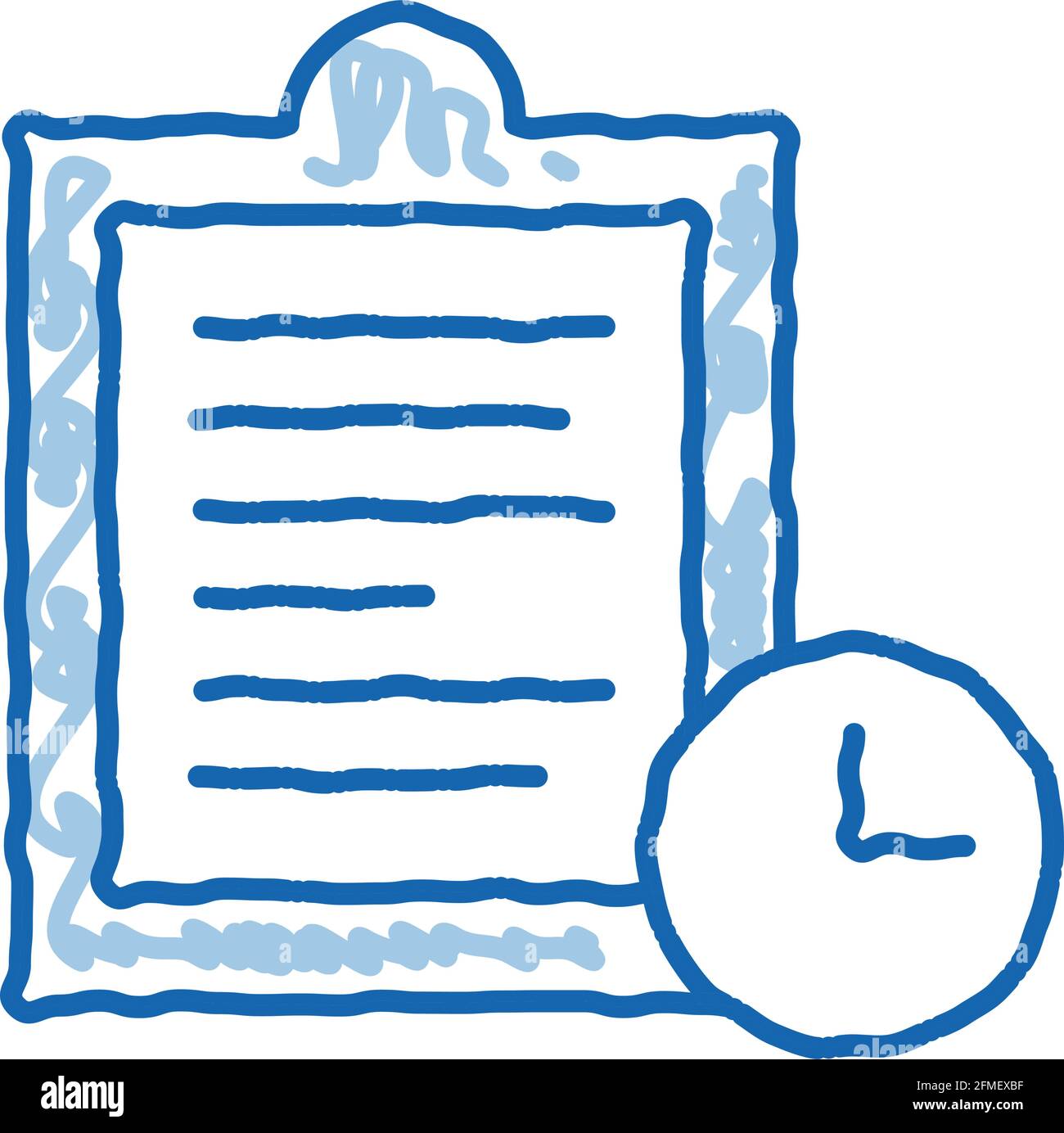 Clipboard Tablet With Tasks doodle icon hand drawn illustration Stock ...