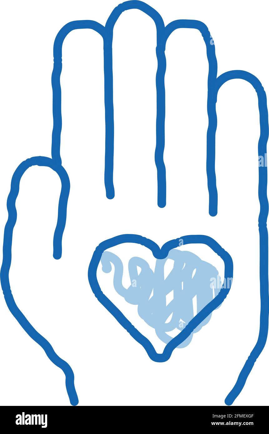 Volunteers Support Hand Love doodle icon hand drawn illustration Stock ...
