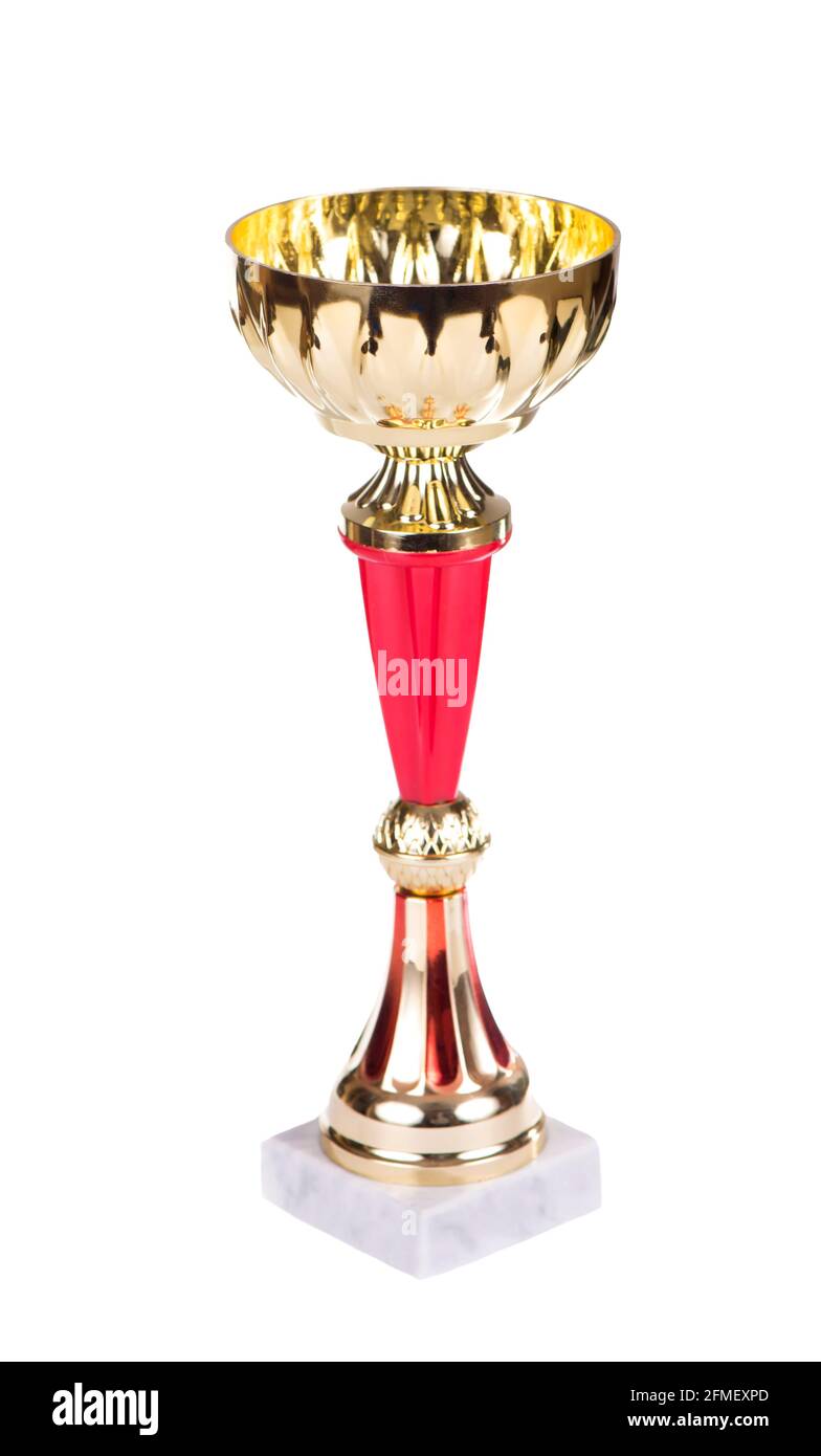 Trophies, cups isolated on white. The trophy is a tangible and lasting ...