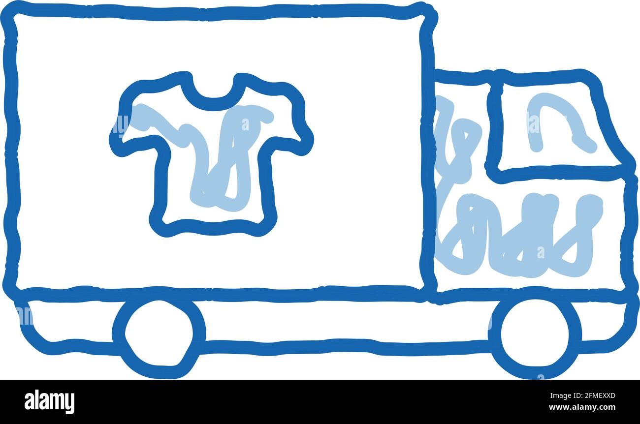 Laundry Service Delivery doodle icon hand drawn illustration Stock ...