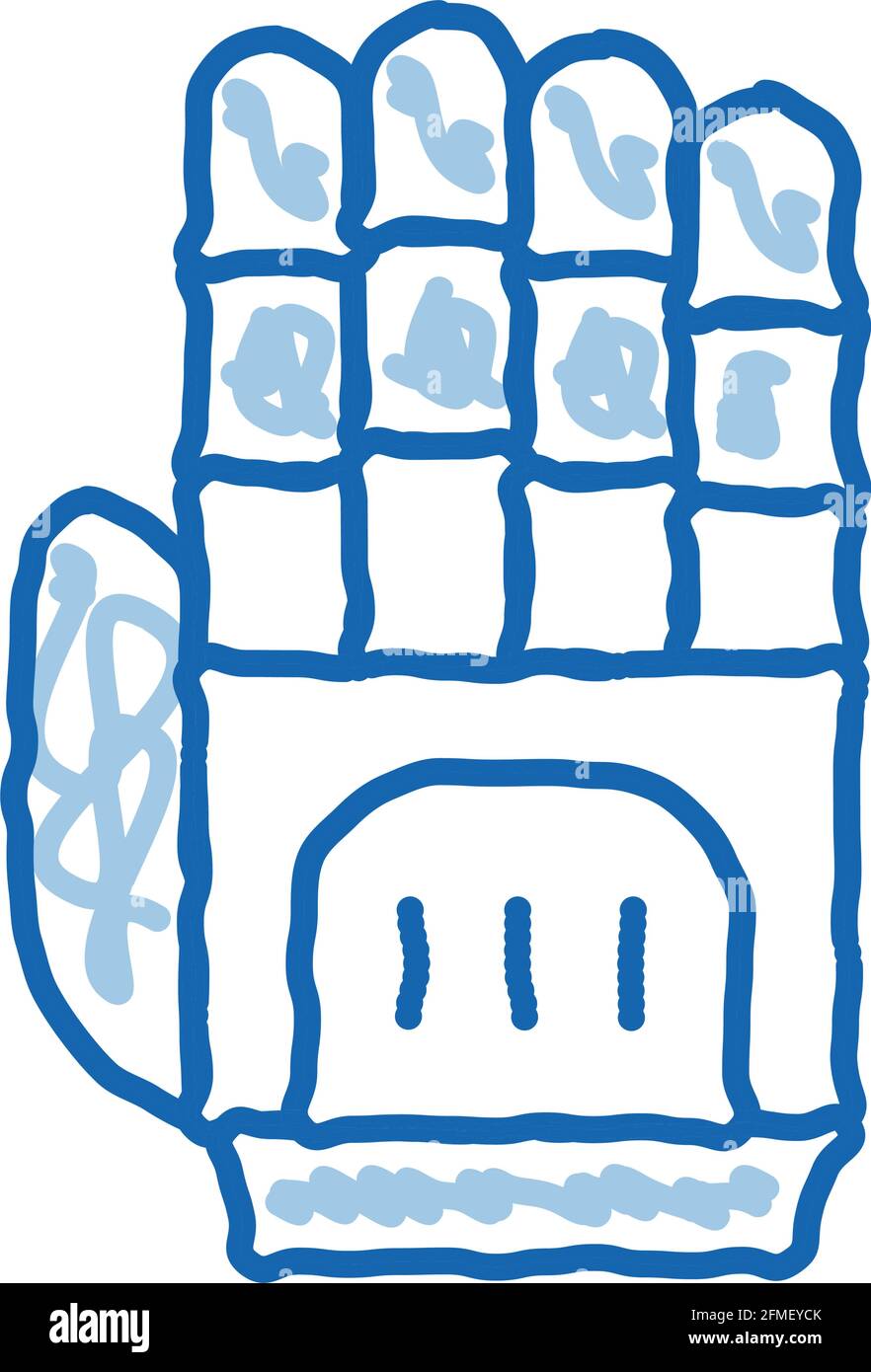 Cyber Hand Artificial Intelligence doodle icon hand drawn illustration ...