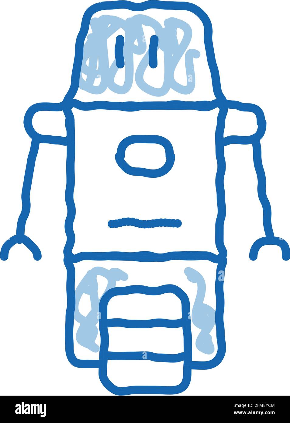 Artificial Intelligence Bot Wheel doodle icon hand drawn illustration ...