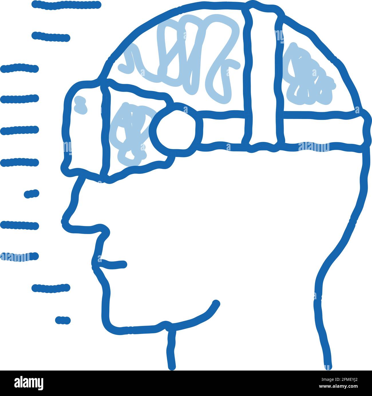 Virtual Artificial Intelligence Doodle Icon Hand Drawn Illustration