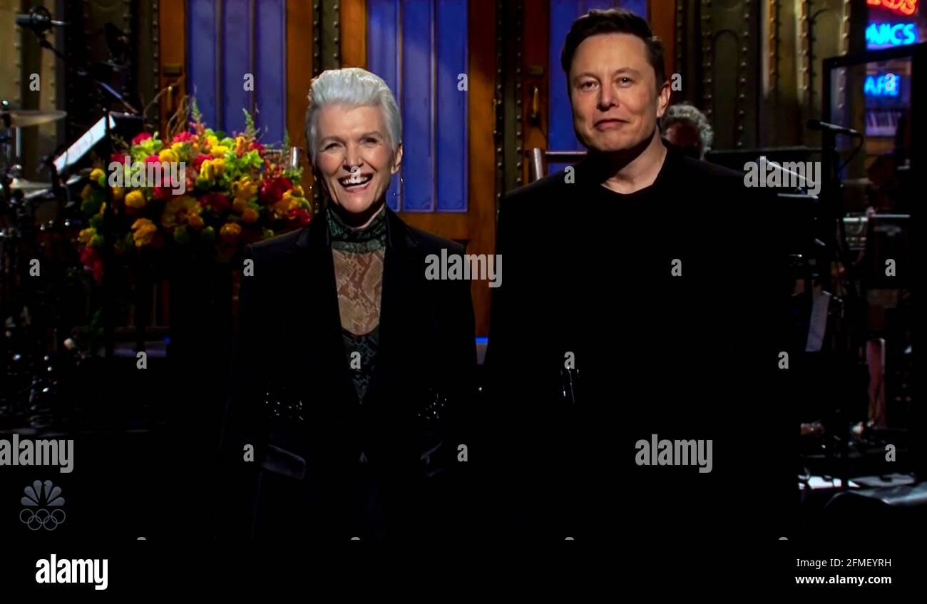 May 08, 2021, New York, New York, USA - Tesla and SpaceX CEO ELON MUSK ...