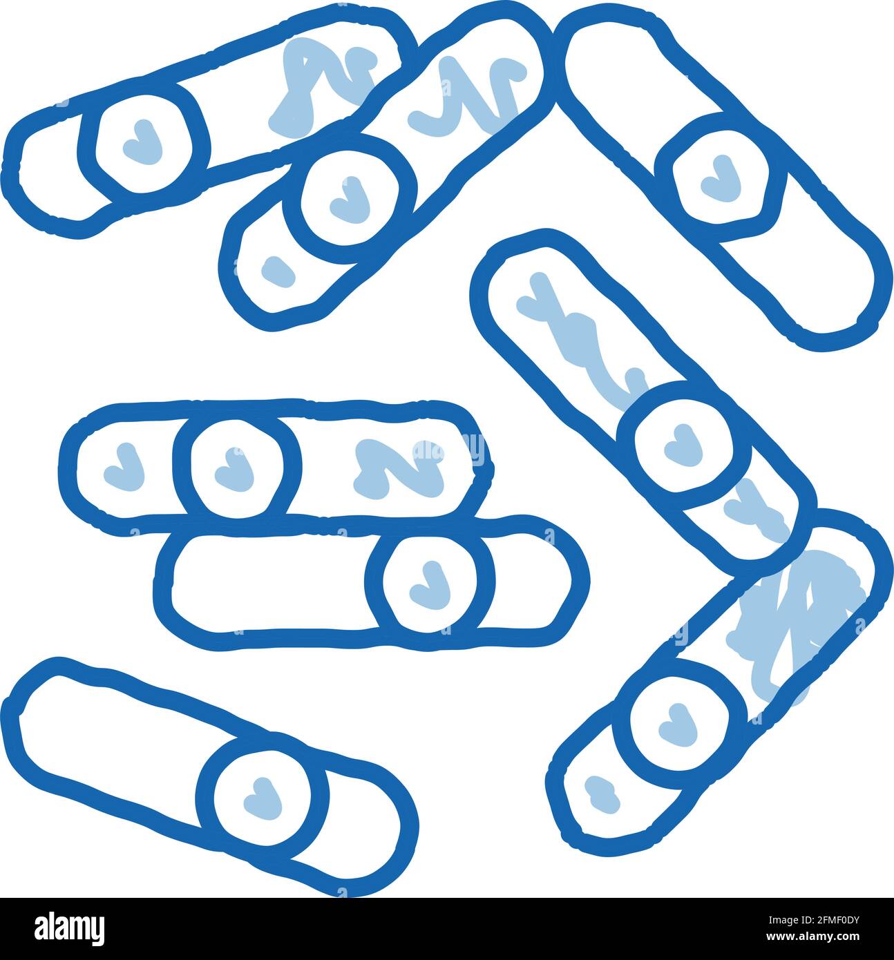 Microscopic Bacterium Sticks doodle icon hand drawn illustration Stock ...