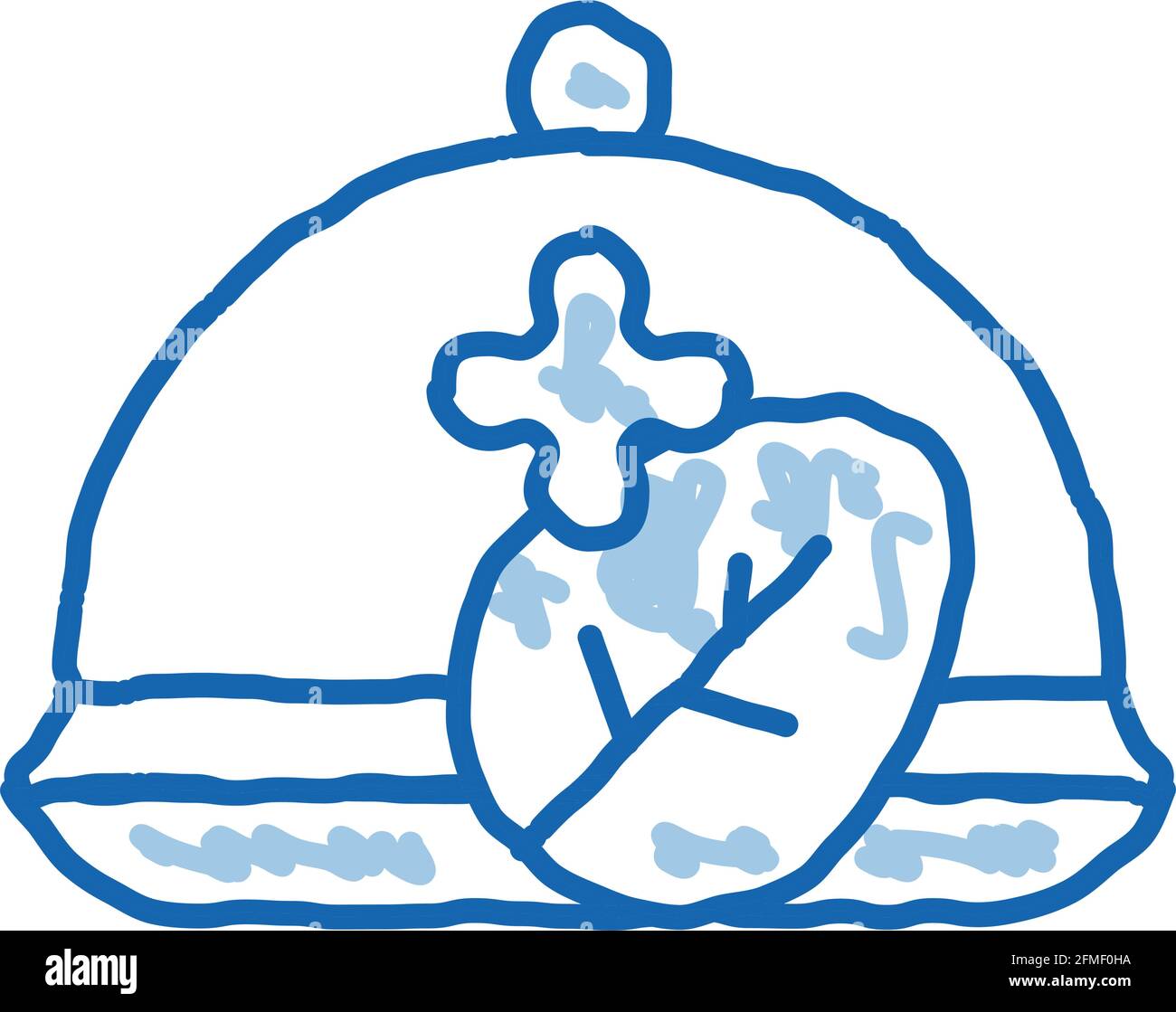 Restaurant Equipment Salver Dish doodle icon hand drawn illustration ...