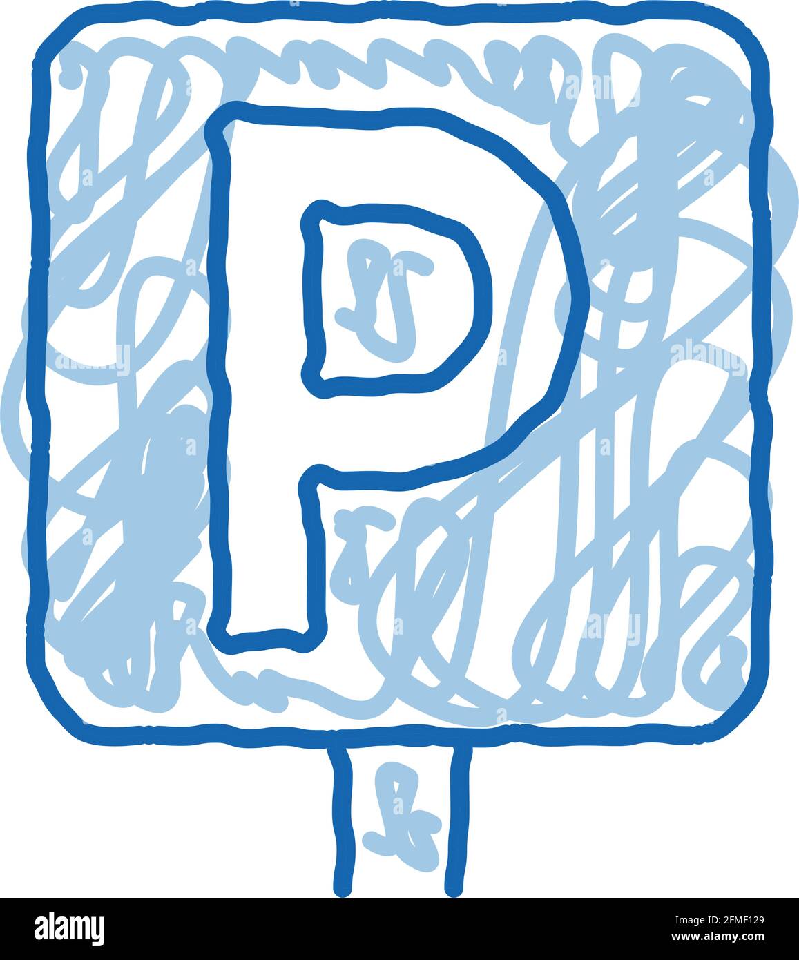 Car Parking Sign-board doodle icon hand drawn illustration Stock Vector ...