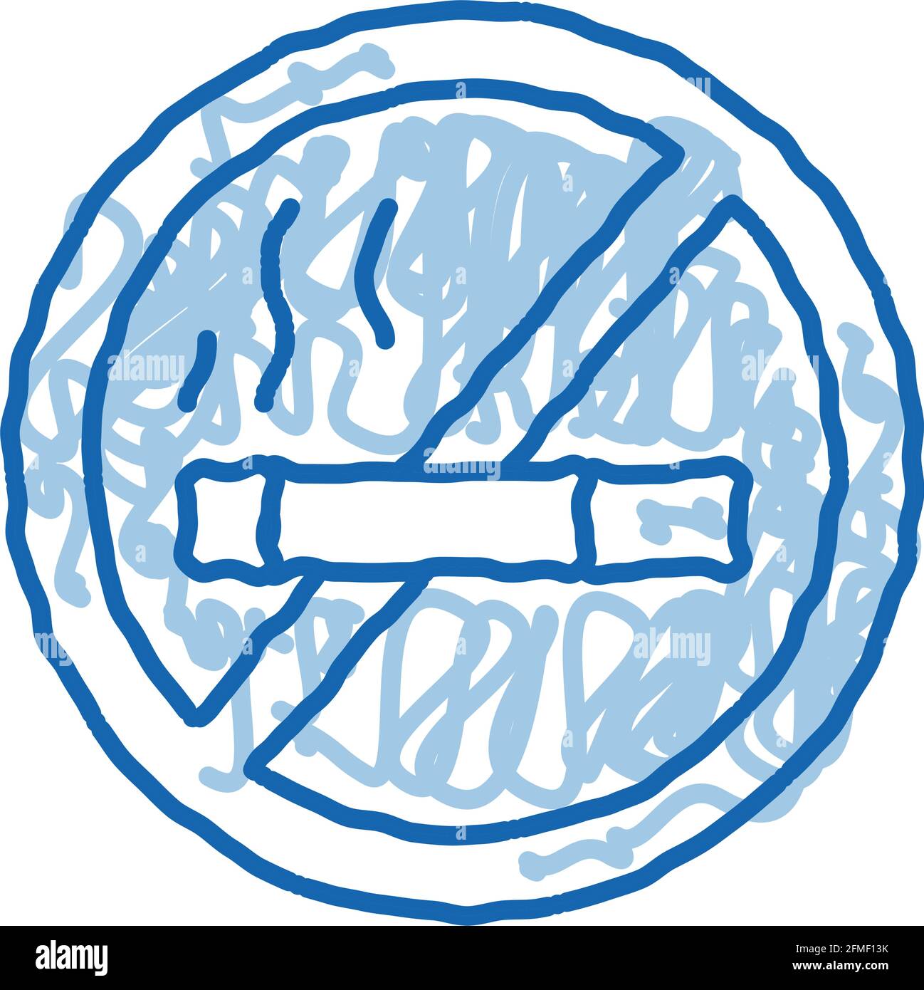 No Smoking Forbidden Sign doodle icon hand drawn illustration Stock ...