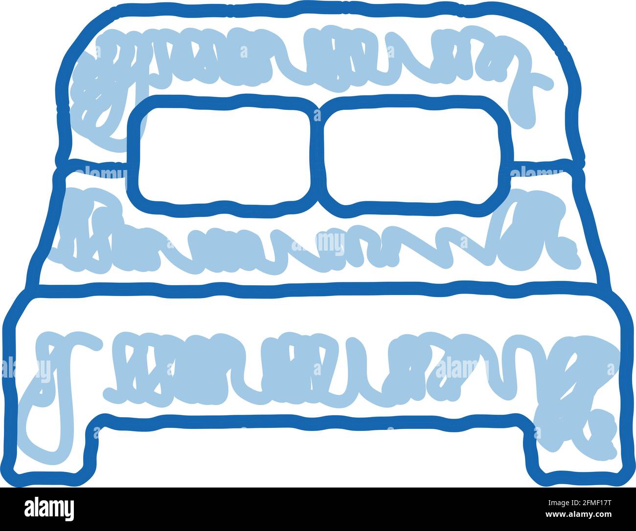 Motel Comfortable Double Bed doodle icon hand drawn illustration Stock ...