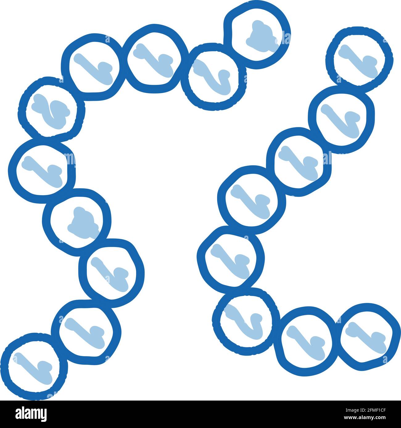 Biology Element Bacteria doodle icon hand drawn illustration Stock ...