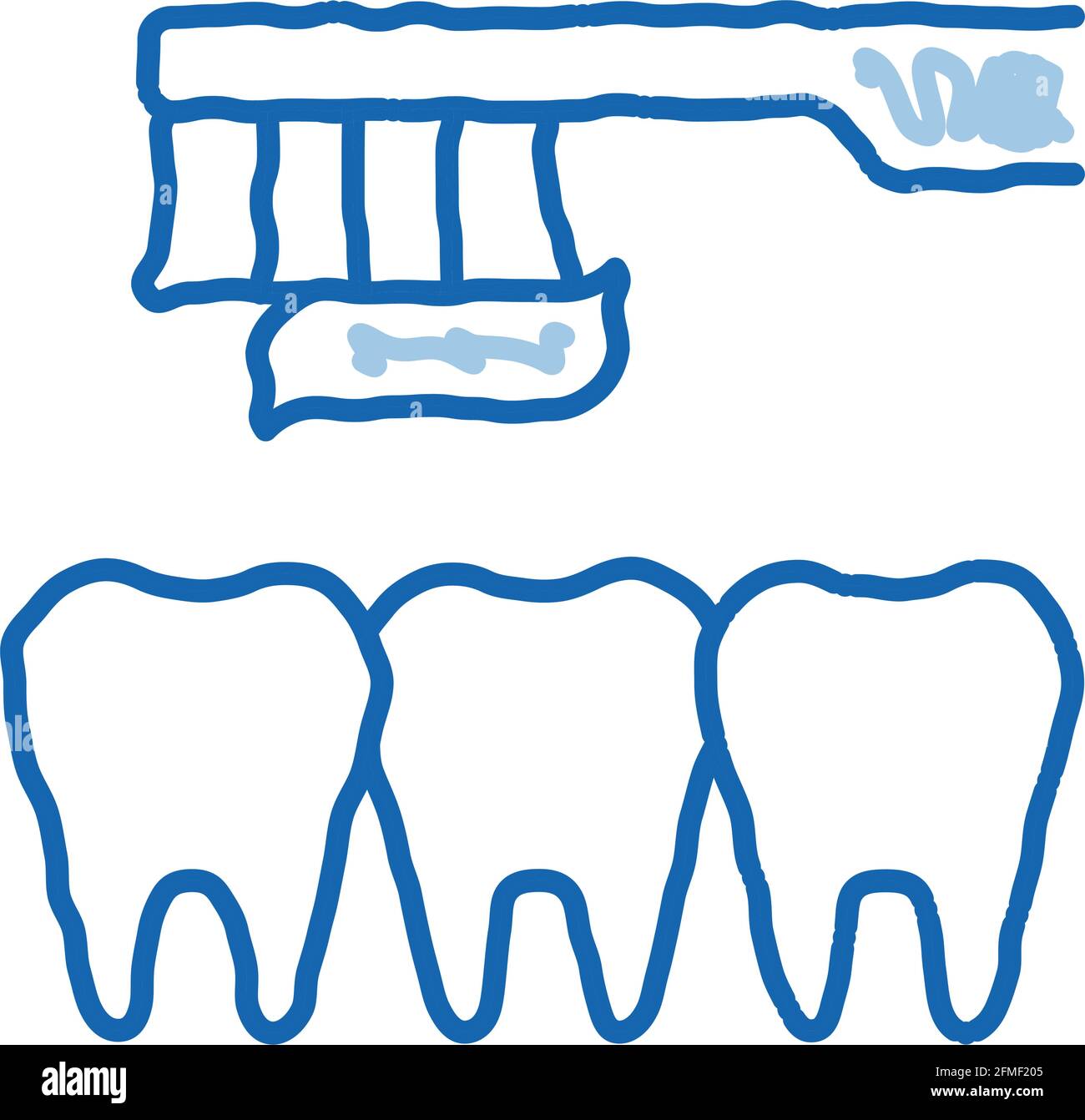 Dentist Teeth Cleaning doodle icon hand drawn illustration Stock Vector ...
