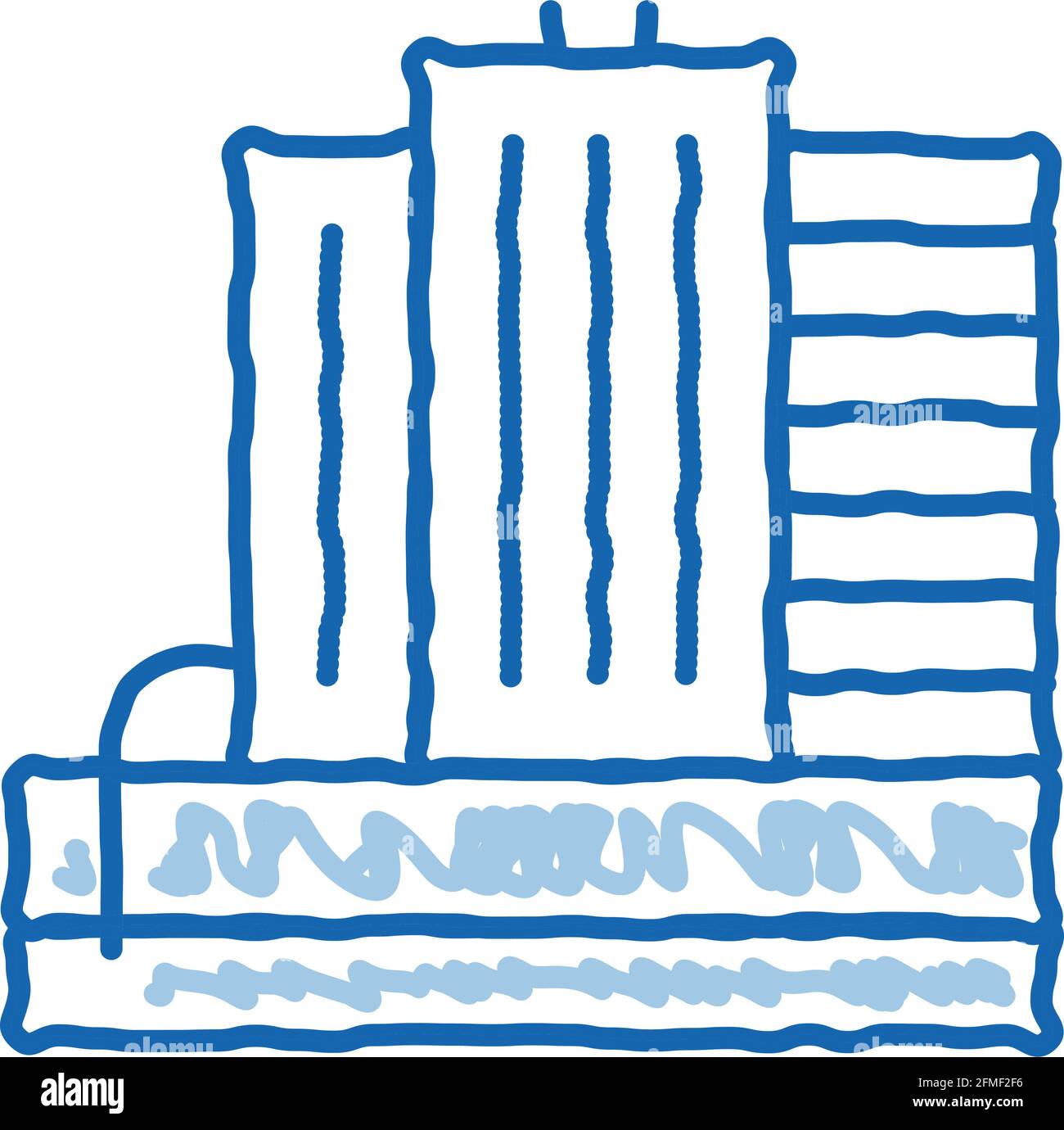 Water Treatment Tank And Offtake Tube doodle icon hand drawn ...