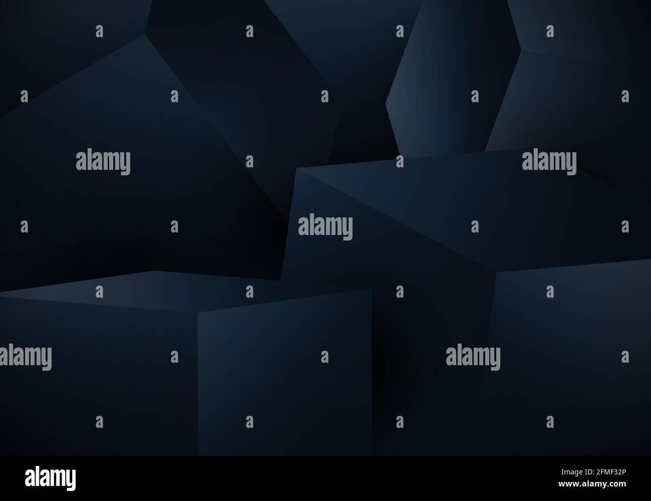 Abstract 3D blue cube box on dark background. Vector illustration Stock ...