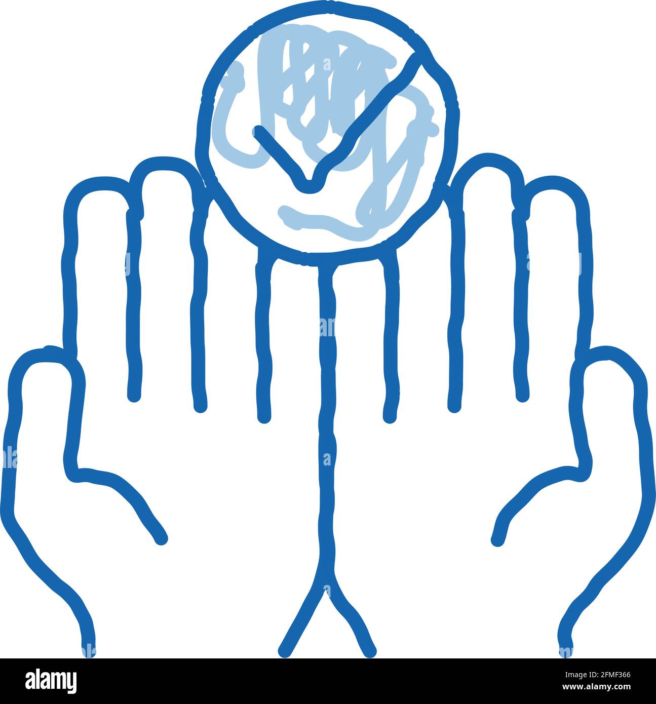 Hands Fingers Palms Up Approved Mark doodle icon hand drawn ...