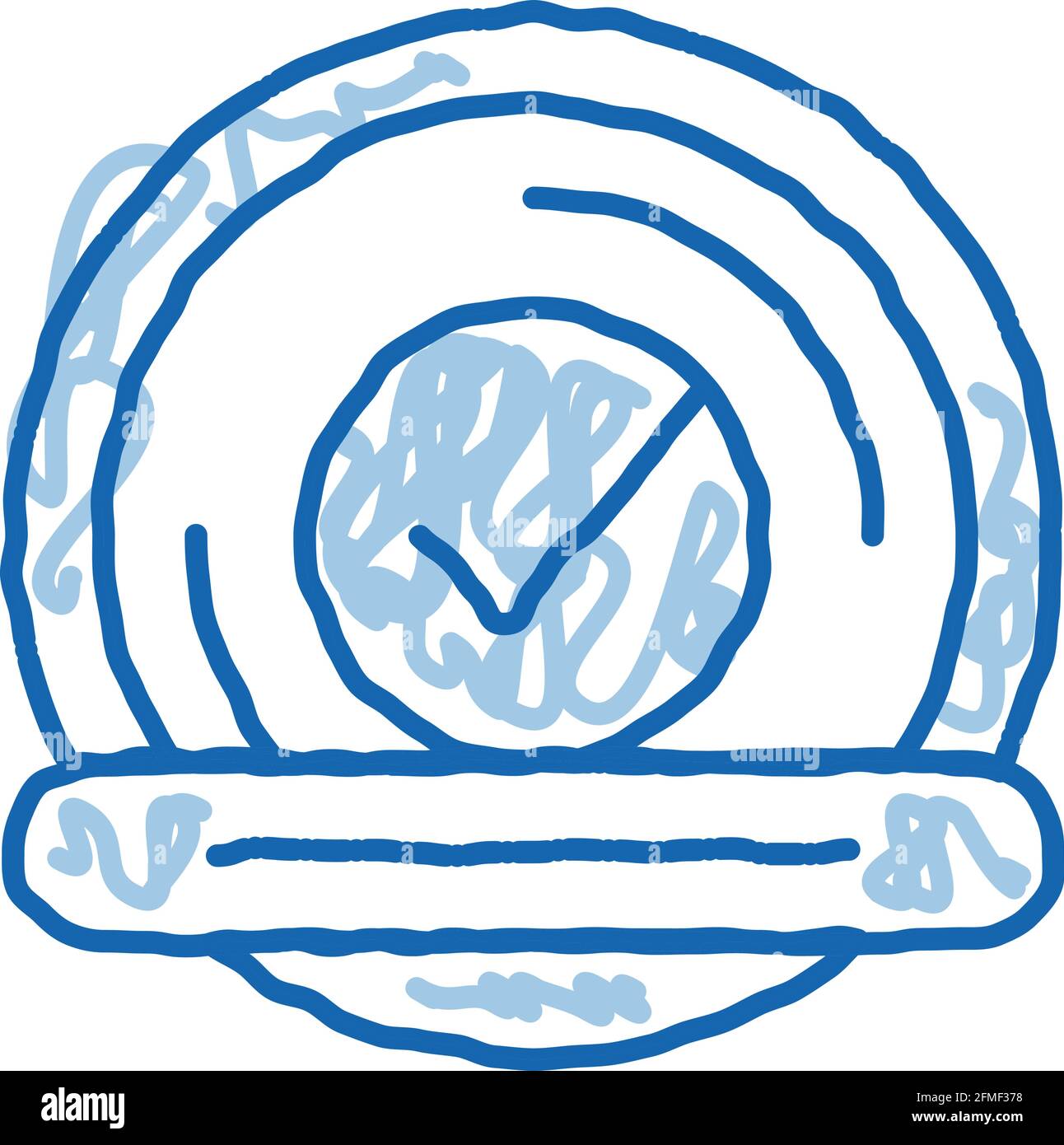 Approved Button With Text Element doodle icon hand drawn illustration ...