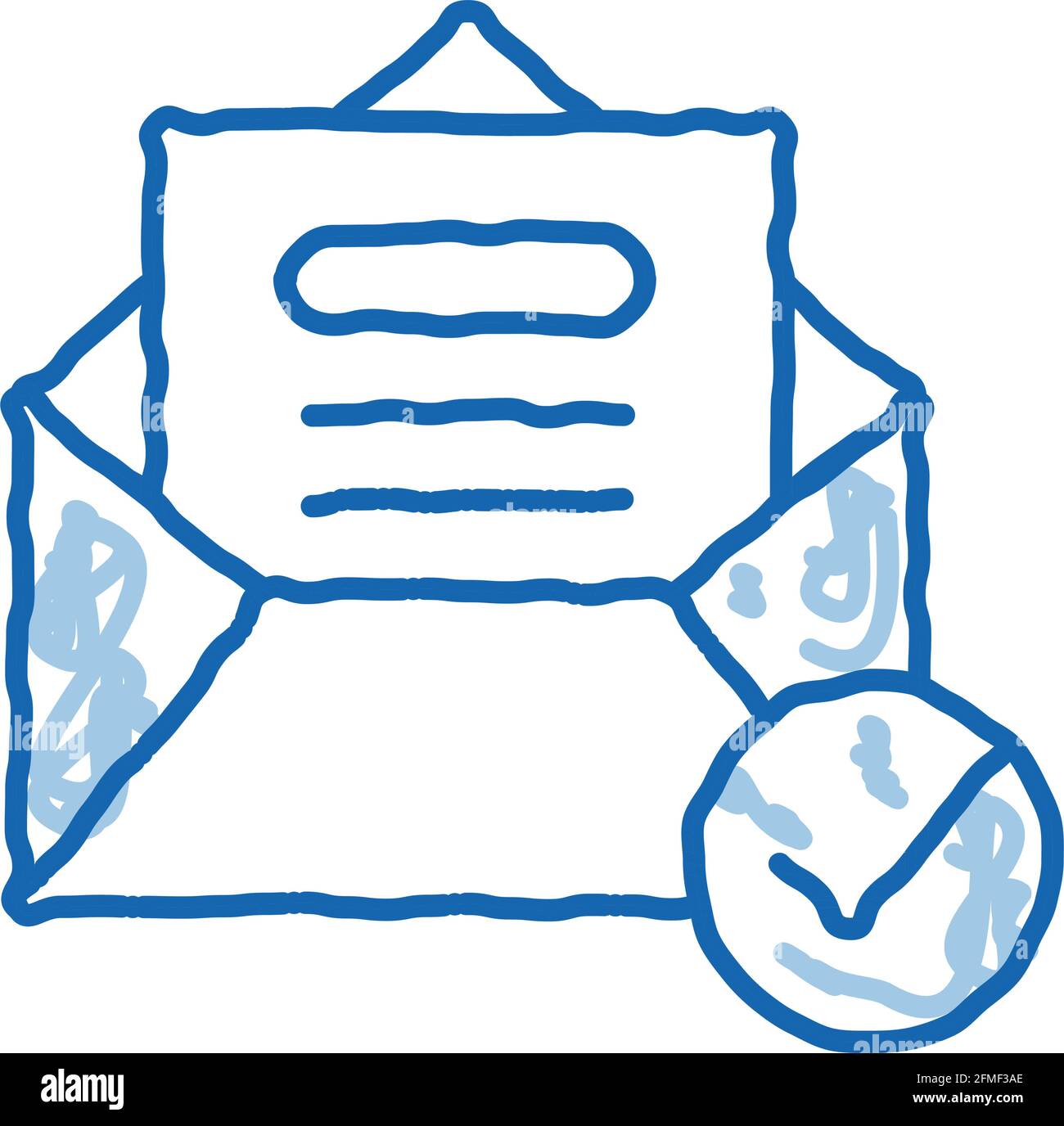 Approved message icon doodle hi-res stock photography and images - Alamy
