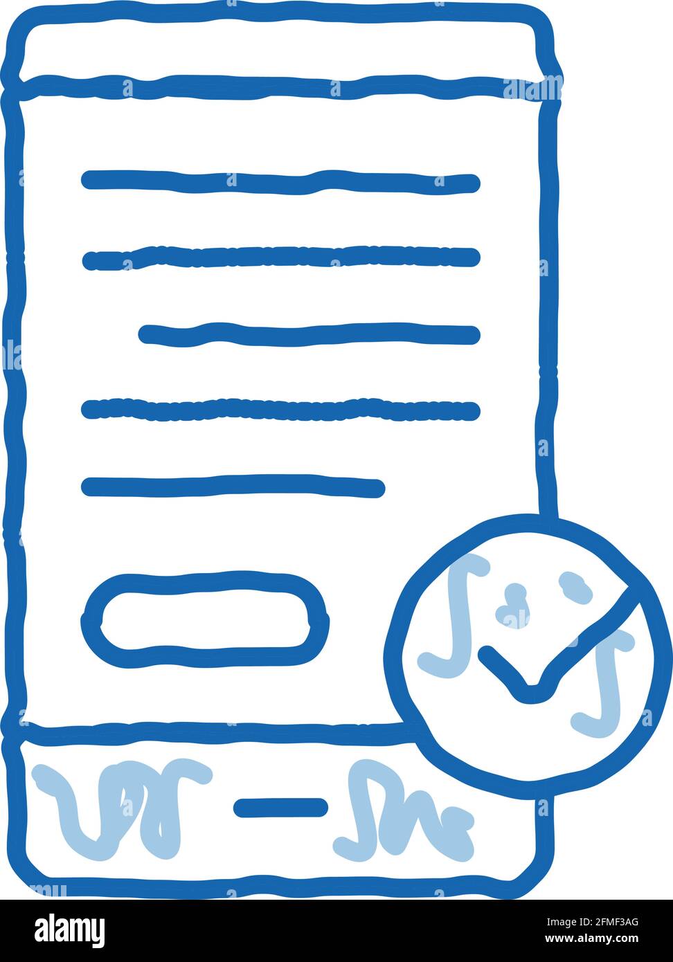 Smartphone Display And Approved Mark doodle icon hand drawn ...