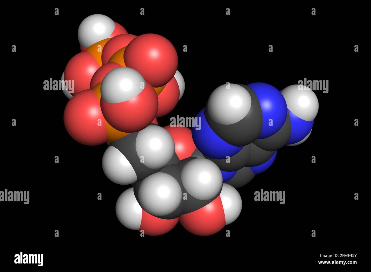Adenosine Triphosphate Atp Molecule 3d Render Chemical Structure Stock