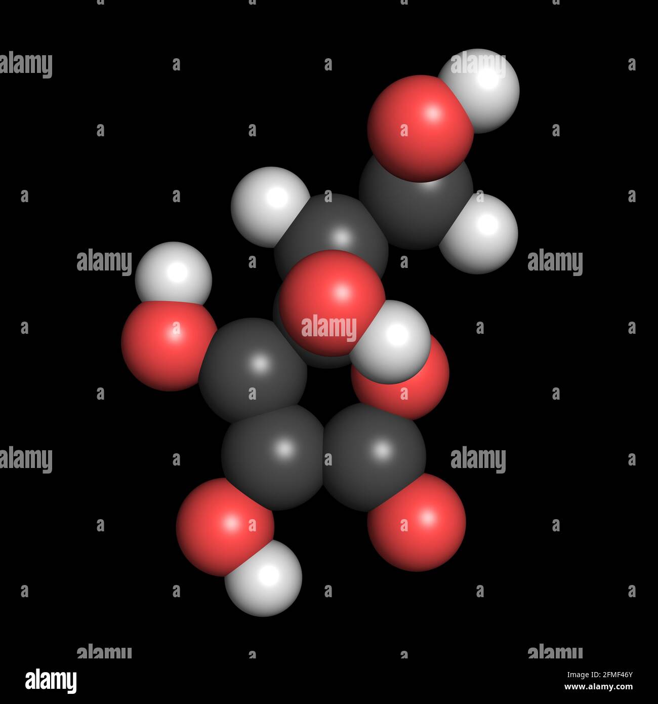 Vitamin C ascorbic acid molecule 3D render chemical structure Stock ...