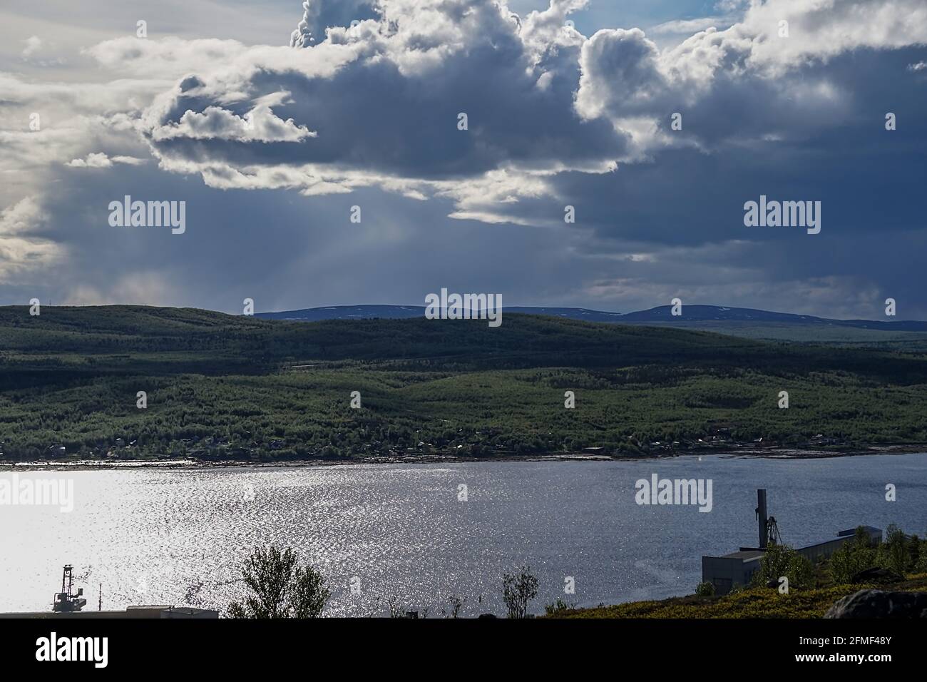 Natural landscape with a view of the Kola Bay. Murmansk, Russia Stock ...