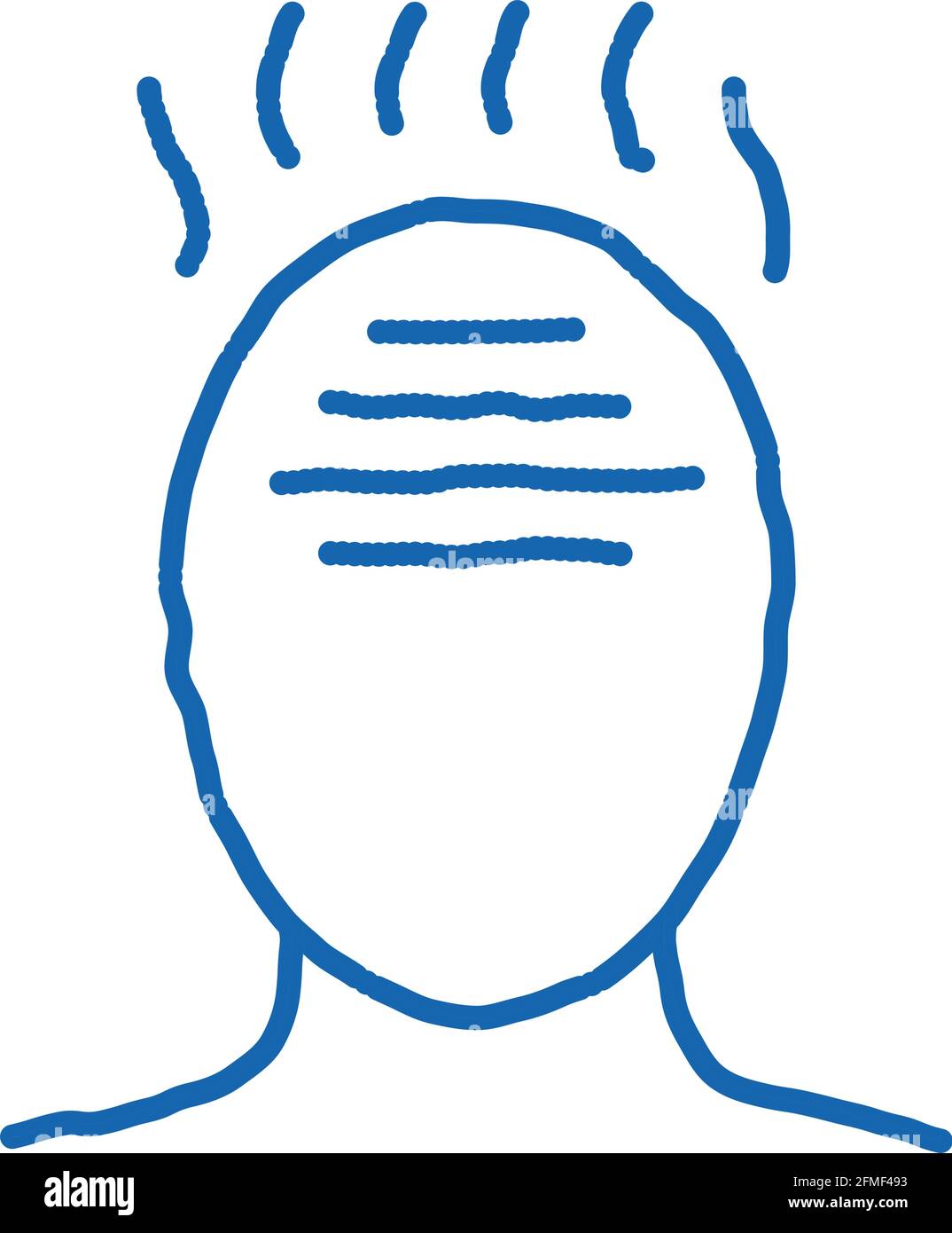 High Fever Temperature Man Head Silhouette Vector Stock Vector Image ...