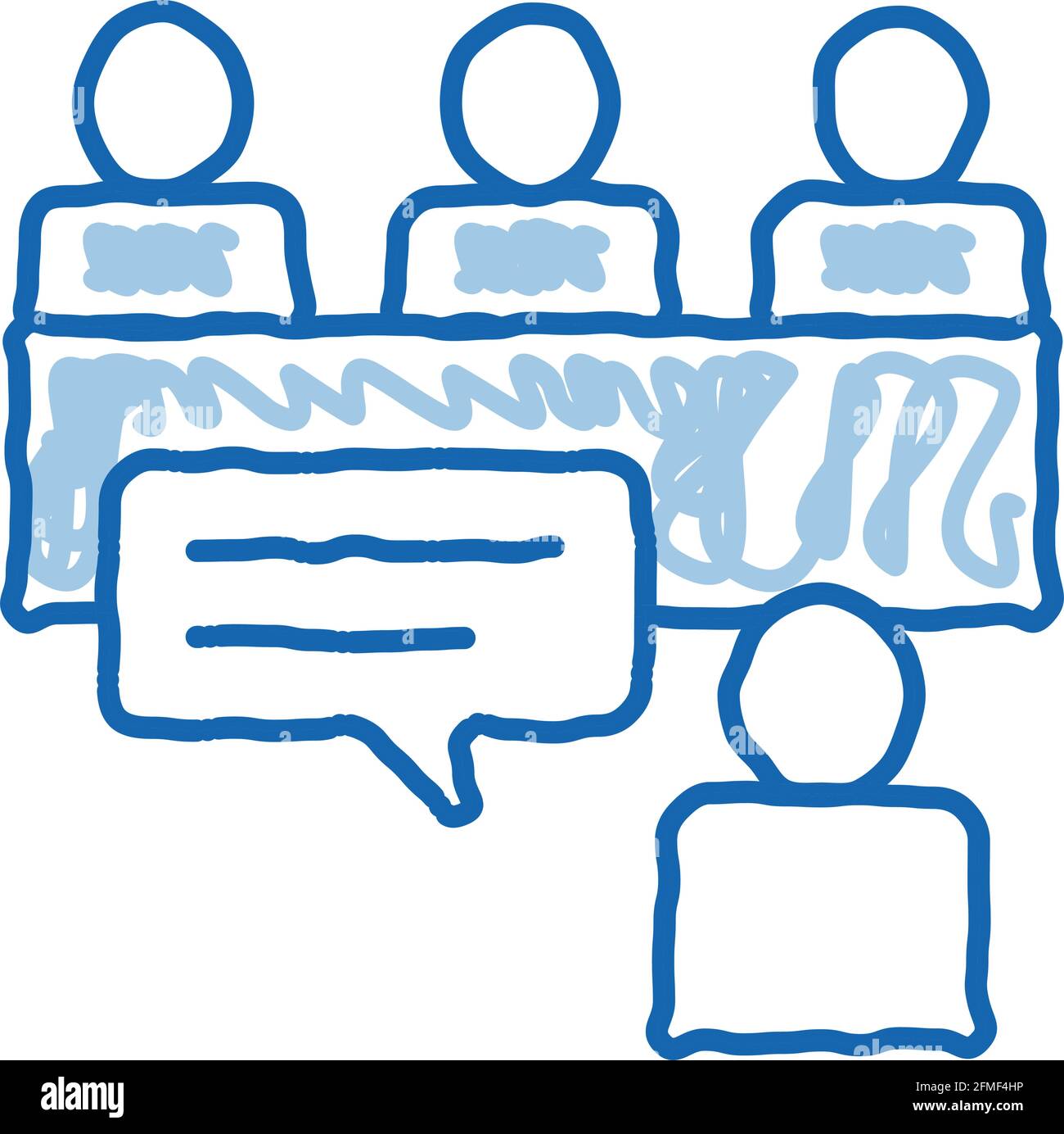 Job Interview Human Silhouette Hunting doodle icon hand drawn ...