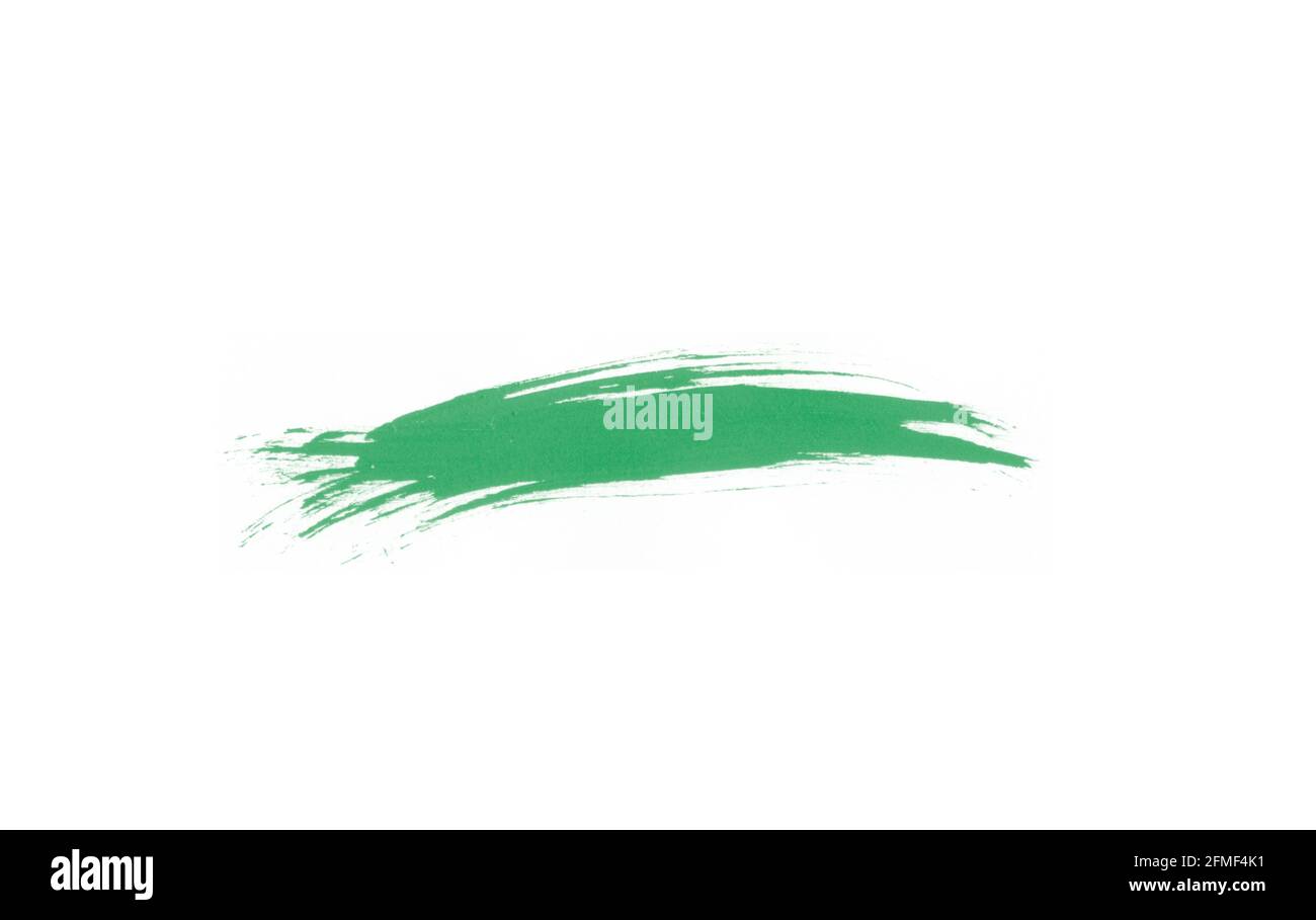 Beautiful paint isolated line brush for art design. Green watercolor ...