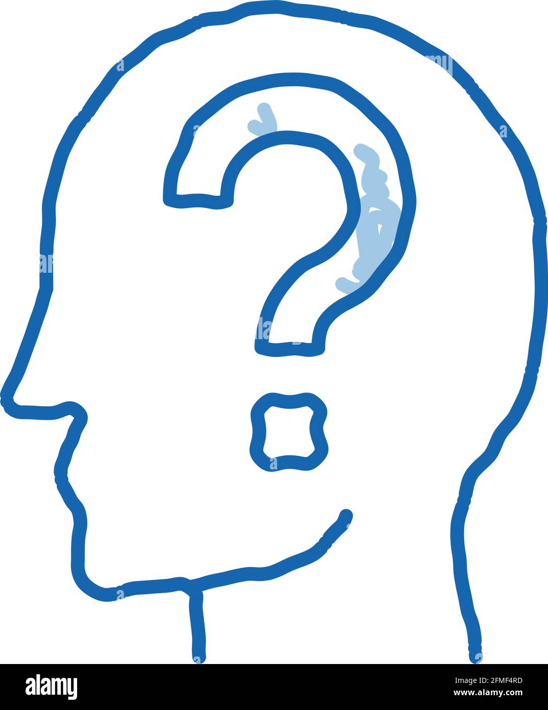 Question Mark In Man Silhouette Mind doodle icon hand drawn ...