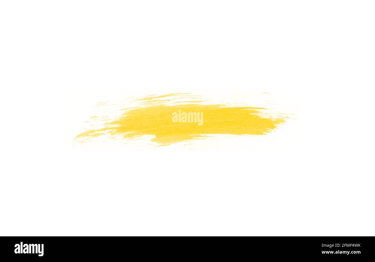 Beautiful paint isolated line brushes for art design. Yellow watercolor ...